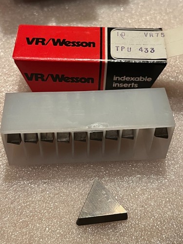 TPU 433 GRADE VR77 CARBIDE INSERT, V R WESSON, NEW, 10 INSERTS/LOT | eBay