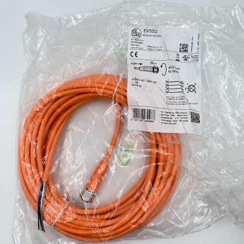 NEW IFM EFFECTOR ECOMAT 400 EVT002 10 METER QUICK DISCONNECT CABLE 5 ...