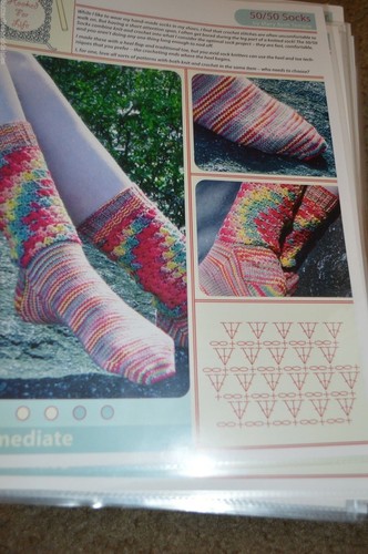 Hooked for Life Crochet Pattern 50/50 Socks Knitting & Crochet | eBay