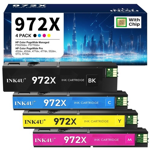 HP compatible 972X/972A Ink Cartridge Set (Black, Yellow, Cyan, Magenta ...