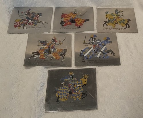 Set of 6 Medieval style metal coasters | eBay