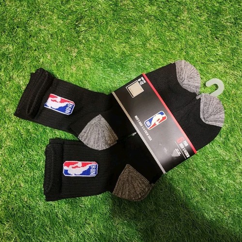 Nba Logo Man Sz 6-12 Black Men 1/4 Long Crew Socks Lebron James Luka ...