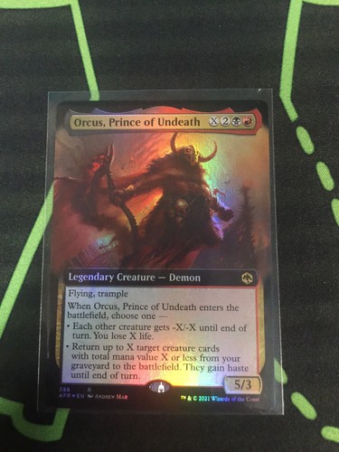 MTG Magic The Gathering Orcus, Prince Of Undeath Foil Ext. Art DnD ...