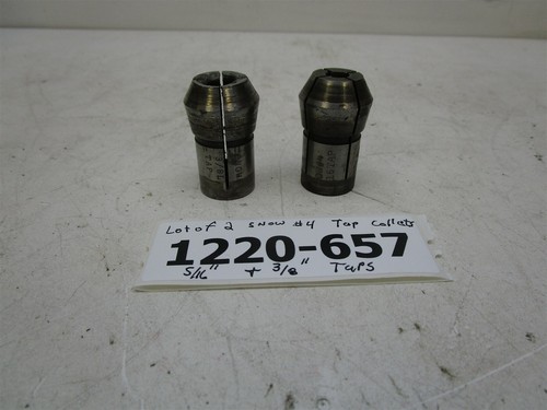 Lot of 2 Snow Size #4 Collets For 5/16" & 3/8" Taps Respectively | eBay