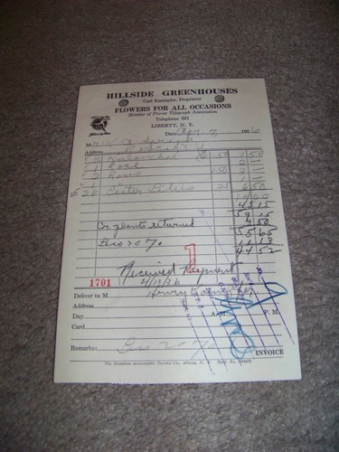 1936 Hillside Greenhouses Liberty New York Hamilton Autographic ...