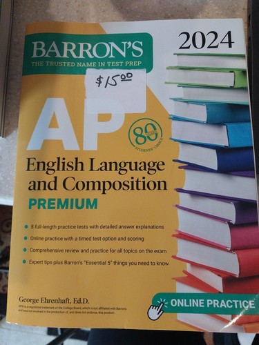 Barrons AP English Language and Composition 2024 Premium Test Prep ...