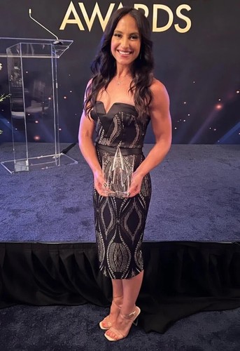 Emily Compagno Posing Black Dress 8x10 PHOTO PRINT | eBay