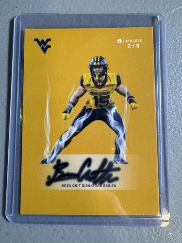 2024 Onit On Card Auto Niner 2/9 Ben Cutter West Virginia University ...