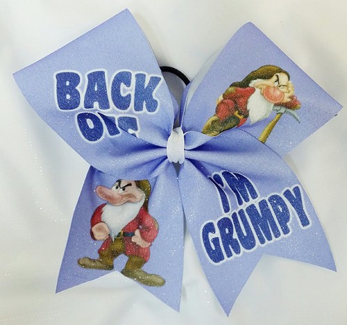 Cheer Bow - Back Off / I'm Grumpy Snow White - Glitter Hair Bows | eBay