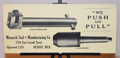 Vintage INK BLOTTER Paper Advertising MONARCH TOOL Manufacturing DETROIT | eBay