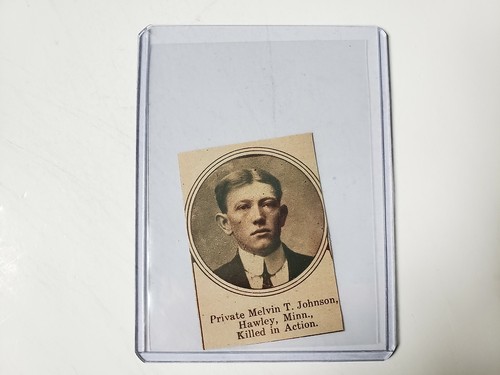 Private Melvin T. Johnson Hawley Minnesota 1919 World War 1 WW1 Hero | eBay