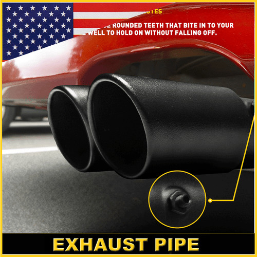 Black Car Stainless Steel Dual Exhaust Muffler Pipe Tail Burnt Titanium ...