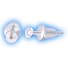 1257 Screw-on / fit Clear Solid CZ Prongs Ear Plugs Retainers 2 Gauge ...