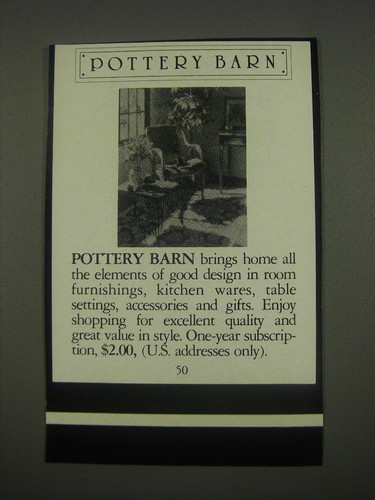 1991 Pottery Barn Ad - Pottery Barn brings home all the elements of ...