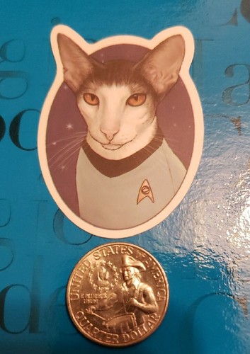 Star Trek Mr. Spock Vulcan Cat Vinyl Decal Sticker Laptop Phone ...