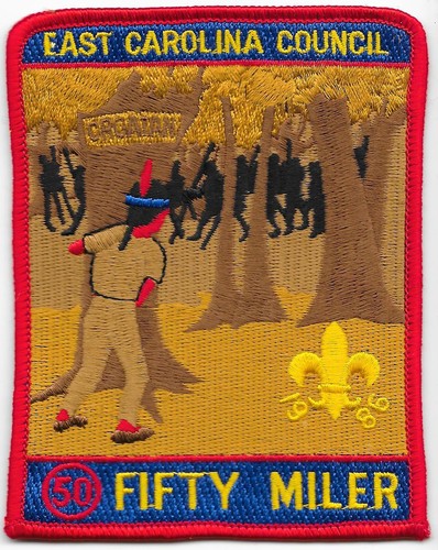 1986 Fifty Miler Trek - Trail Patch East Carolina Council Boy Scouts of ...