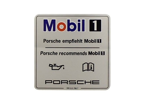 Porsche Engine Compartment Mobil 1 Motor Oil Decal 7PP-010-786-T ...