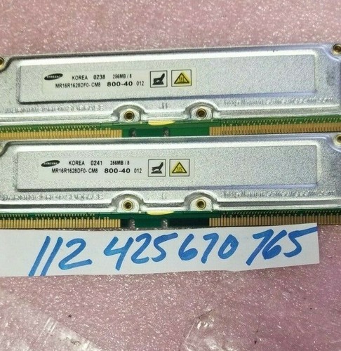 512MB KIT 2X 256MB RAMBUS RIMM 800-40 184PIN DIMM NON-ECC PC DESKTOP ...
