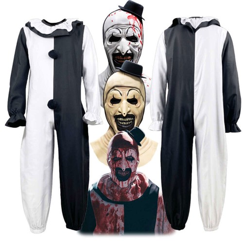 Art the Clown Cosplay Terrifier Costume Horror Bodysuit Mask Full Suit ...