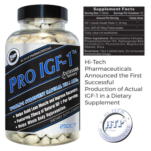 Hi-Tech Pharmaceuticals PRO IGF-1 250 Tablets Build Muscle & Improve ...