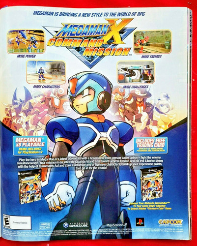 2004 MEGA MAN MEGAMAN X Command Mission PS2 Video Game = Promo PRINT AD ...