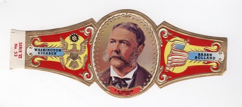 Colorful United States themed cigar Band: President Chester Alan Arthur ...