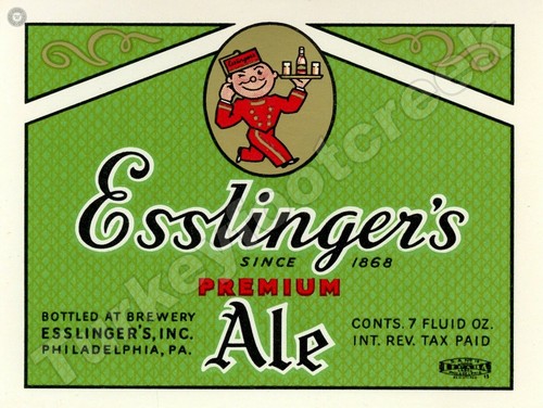 Esslinger's Premium Ale Label 9" x 12" Metal Sign | eBay
