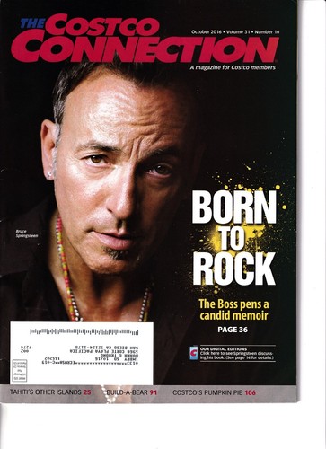 Bruce Springsteen Born to Rock cover Oct 2016 Costco Connection ...