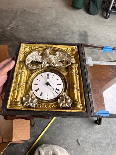 Antique Old Fancy Eagle framed French Italian Wall clock very old rare ...