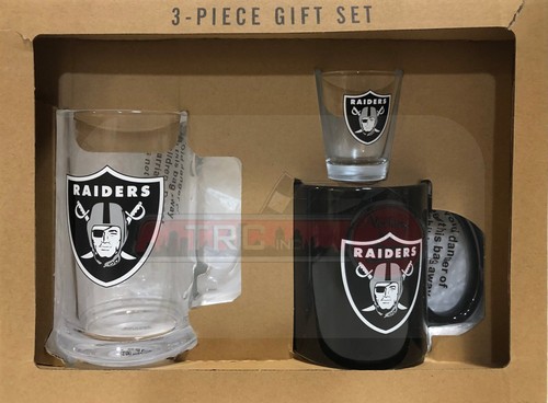 Las Vegas Raiders Memory Company NFL 3pc Drinkware Gift Set FREE SHIP ...