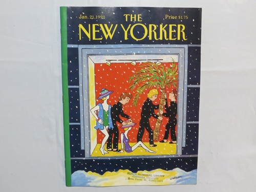 1991 Retail Store Beach Window Display Snow art Jan 21 New Yorker Mag ...