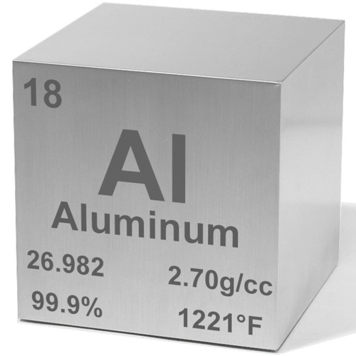 1.5" Inch Pure Aluminum Metal Density Cube Engraved Periodic Table ...