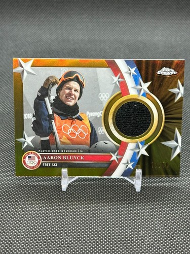 2026 Topps Chrome USA Winter Olympics Aaron Blunck GOLD Relic Refractor ...