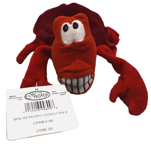 Disney Store Sebastian Mini Bean Bag Plush Toy The Little Mermaid 8” | eBay