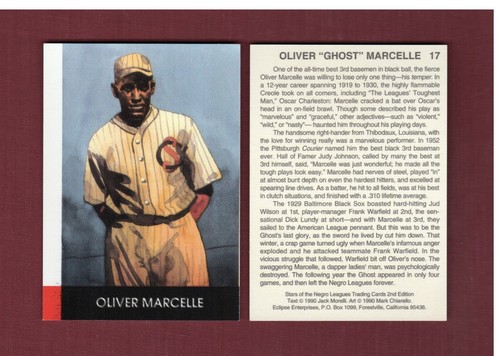 #17 OLIVER "THE GHOST" MARCELLE ~ Eclipse Stars of the Negro Leagues ...
