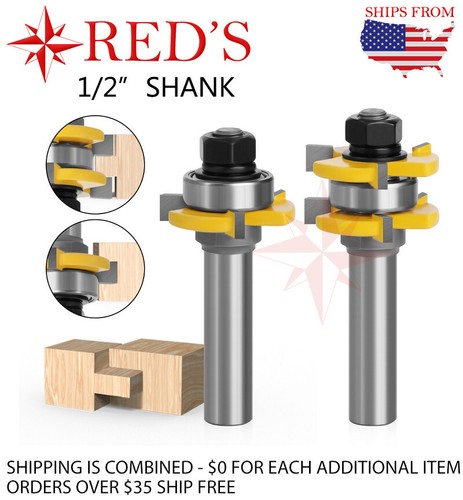 REDS Y76345-8 - 3/4" X 1/4" 2 Bit Tongue and Groove Router Bit Set 1/2 ...