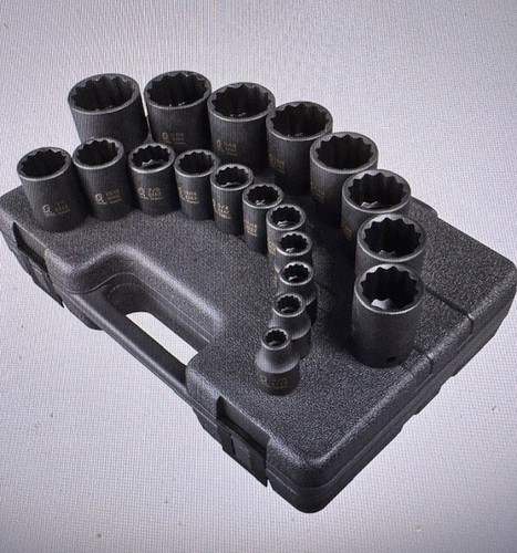 Sunex Tool 2819 19 Pc 1/2 Dr.12 Pt.Standard Impact Socket Set | eBay