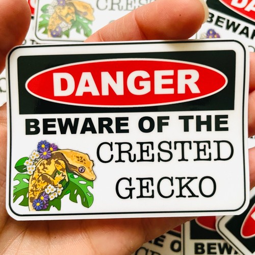 Beware Crested Gecko - Vinyl Sticker Decal / water - heat - UV Proof | eBay