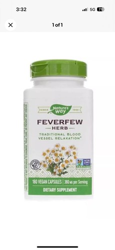 Feverfew By Nature's Way. Lot Of 3 X 180 Capsules Each. Exp. 5/2026 | eBay