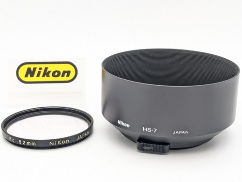 Genuine [MINT] Nikon HS-7 Metal Lens Hood w/ Filter for 58/1.2 etc ...