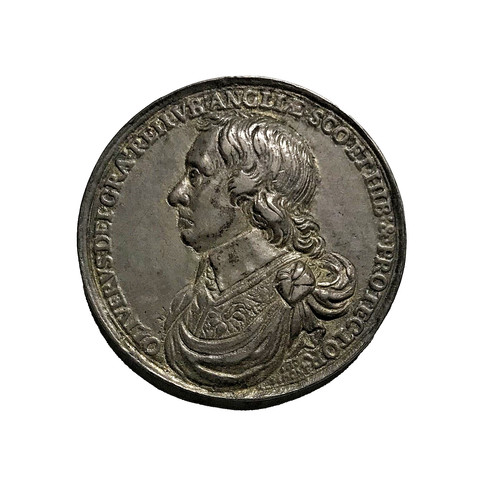 ND (1653) GREAT BRITAIN OLIVER CROMWELL (LORD PROTECTOR)CAST SILVER ...
