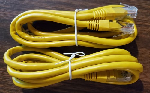 2-4FT Yellow Cat6 Network LAN Copper Cable Ethernet patch Rj45 Cable ...