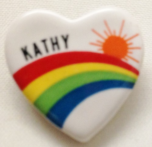 Polyresin 1" Heart Rainbow PERSONALIZED Kathy Pin Jewelry | eBay