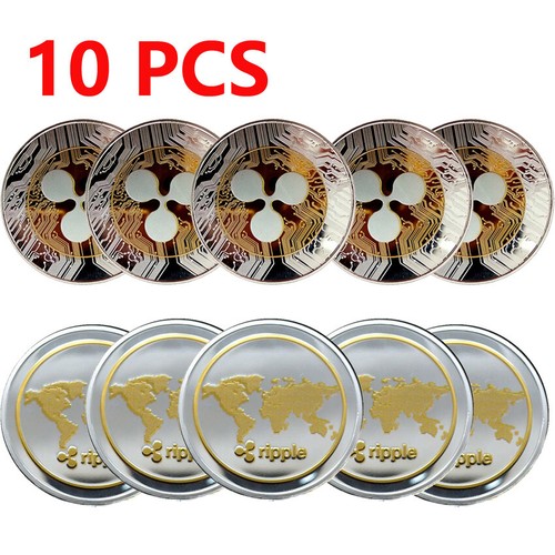 10PCS Ripple Coin XRP CRYPTO Collectors Gold Plated Commemorative ...