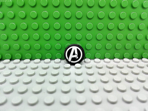 Lego 1 Black 2x2 round tile with sticker A | eBay