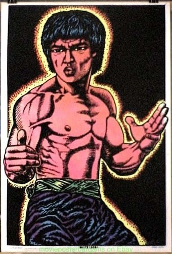 BRUCE LEE POSTER Black Light 23x35 Inch Flock Print 1975 One Stop ...