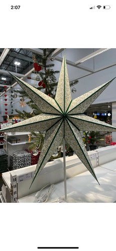 2 IKEA STRALA Star pendant lamp shade leaf gold/dot pattern 28 " 105. ...