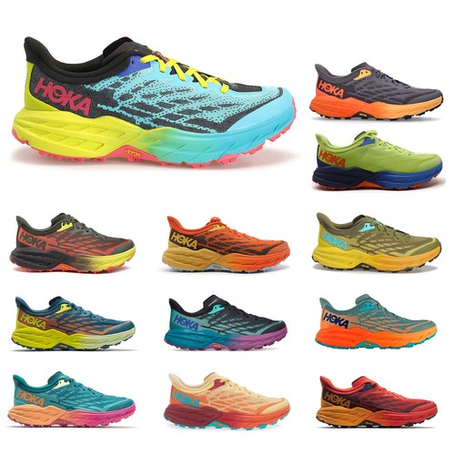 Hoka Mens Trainers Speedgoat 5 Lace-Up Low-Top Textile Synthetic | eBay