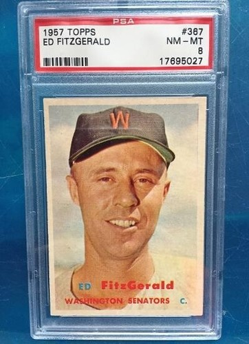 1957 Topps #367 Ed FitzGerald PSA 8 NM-MT Washington Senators | eBay