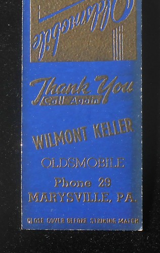 1940s Wilmont Keller Oldsmobile Phone 29 Marysville PA Perry Co ...